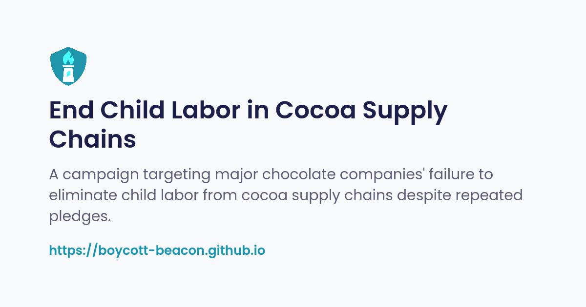 End Child Labor in Cocoa Supply Chains | Boycott Beacon